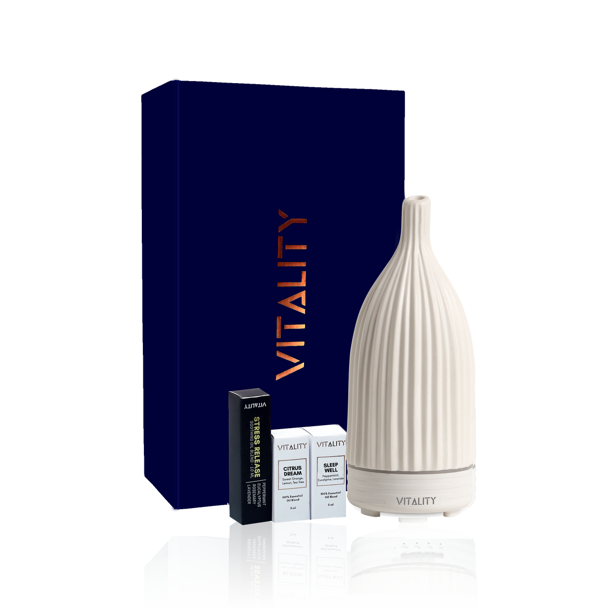 Aroma Ceramic Gift Set - Striped White – Vitality